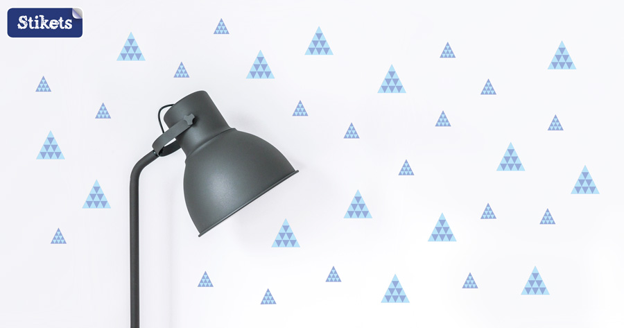 Blue textured triangles wall stickers - Stikets