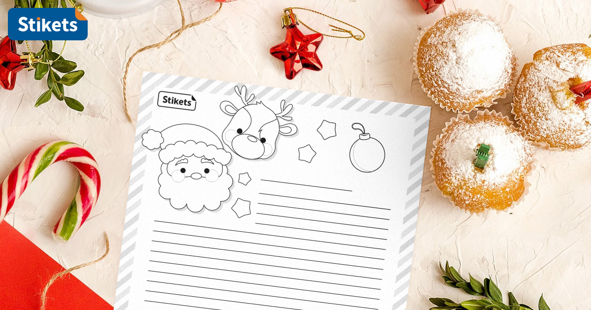 Letter of Christmas characters to write and color - Stikets