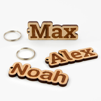 Personalised wood keyring with names or words - Stikets