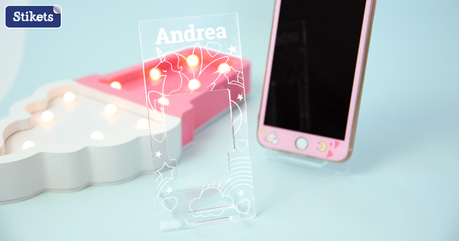 Methacrylate Personalised Mobile Stand - Stikets