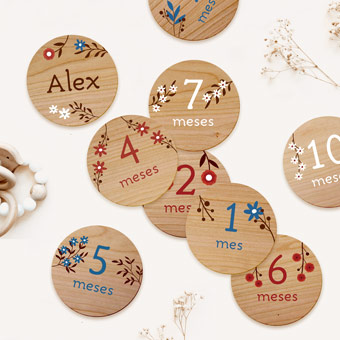 Customised Wooden Baby Month Signs - Stikets