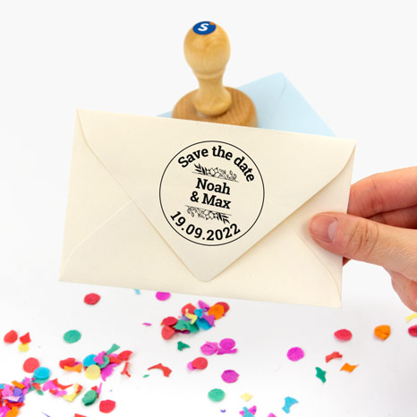 Round Personalised Stamp with 4 lines of Text - Stikets