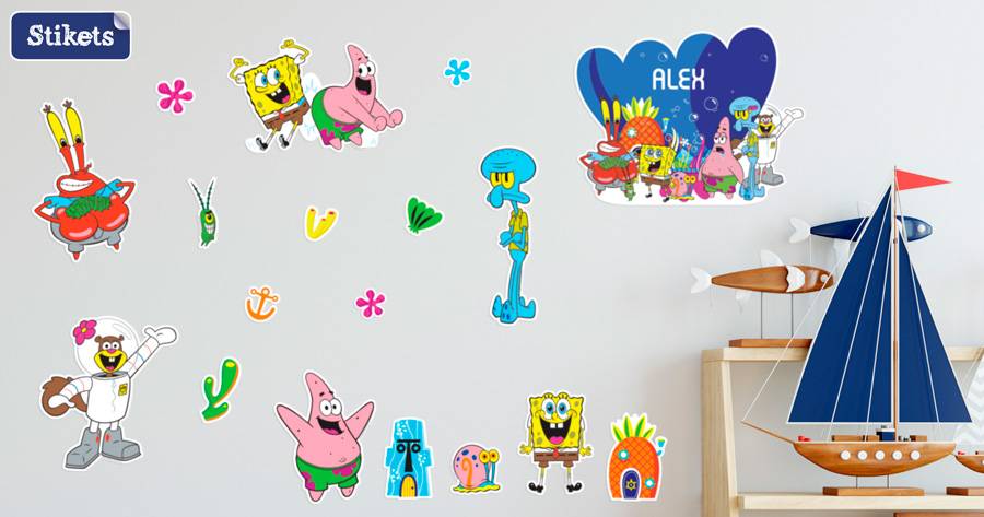 Personalized SpongeBob SquarePants Wall Decal - Stikets